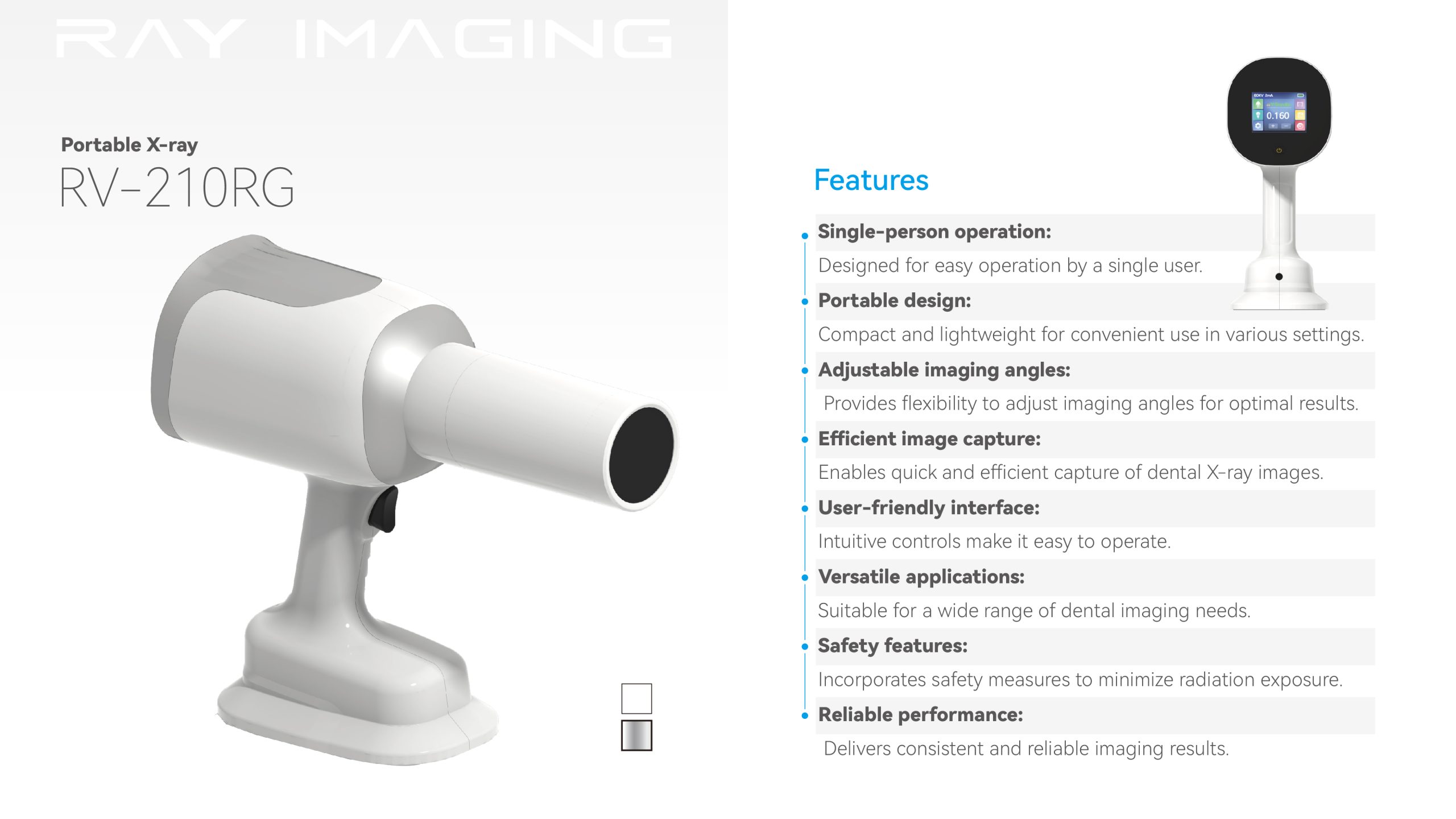 Portable X-ray Machine: RV-210RG - Ray-imaging Technology CO.,LTD